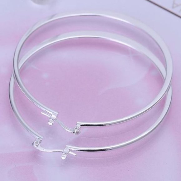 Jewelry | 925 Sterling Silver Thin Hoop Earrings | Poshmark